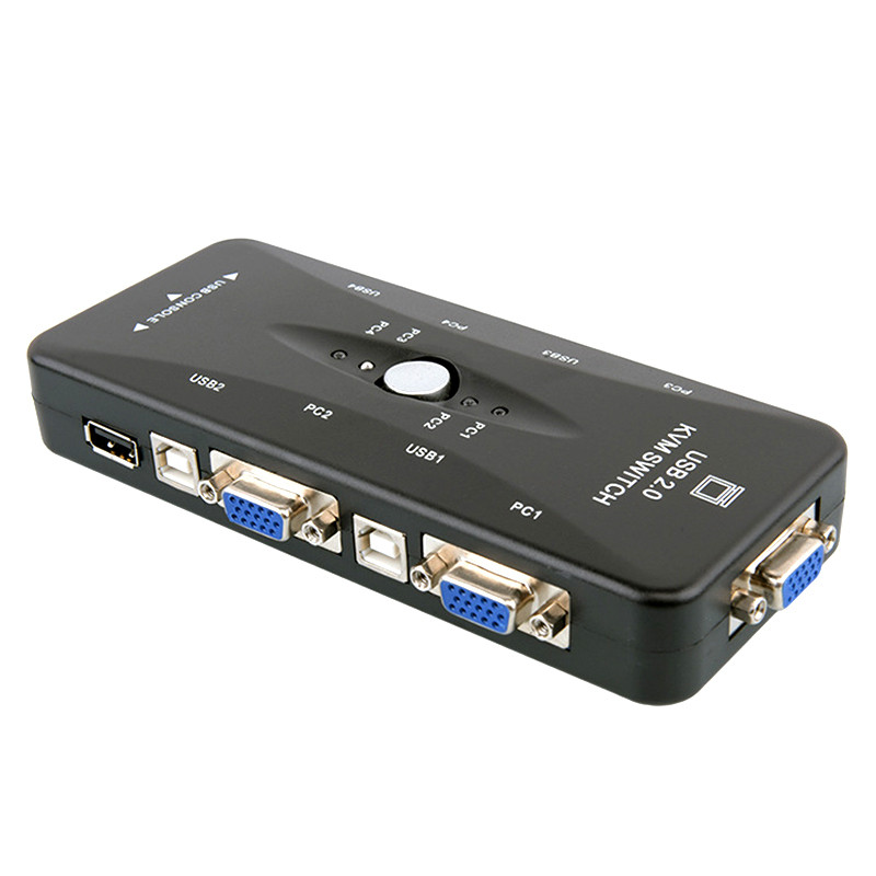 USB 2.0 4 Port VGA KVM Switcher VGA Connector Display Adapter for 4 ...