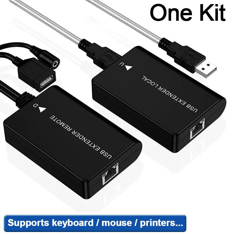 60m USB Network Extender Over Cat5e Cat6 Rj45 Ethernet Cable Converter ...