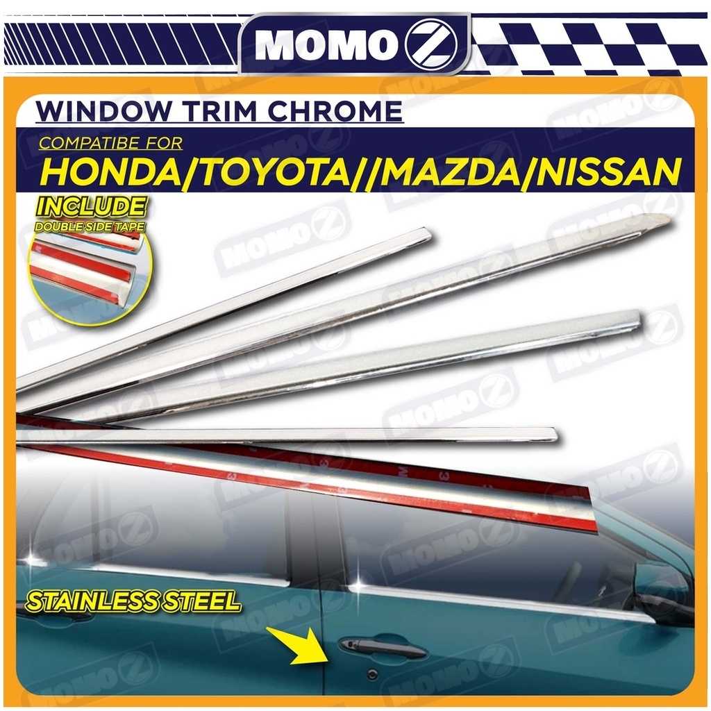 Car Window Trim Chrome Lining Honda City Civic Toyota Avanza Vios Veloz ...
