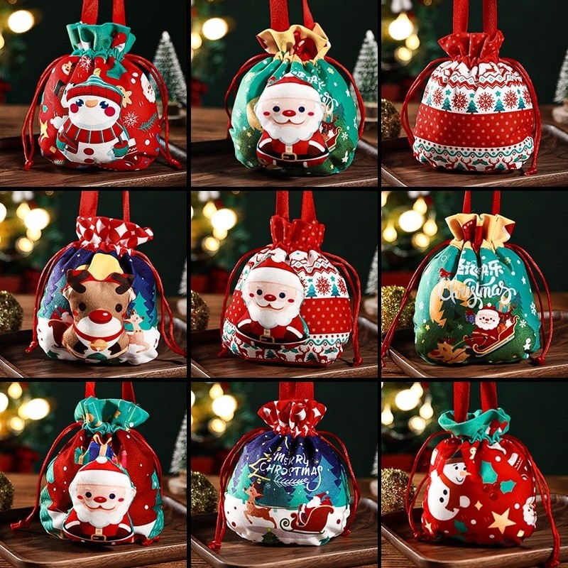 2025 Christmas Gift Bag Xmas Apple Bag Snowman Christmas Eve Candy Bag ...