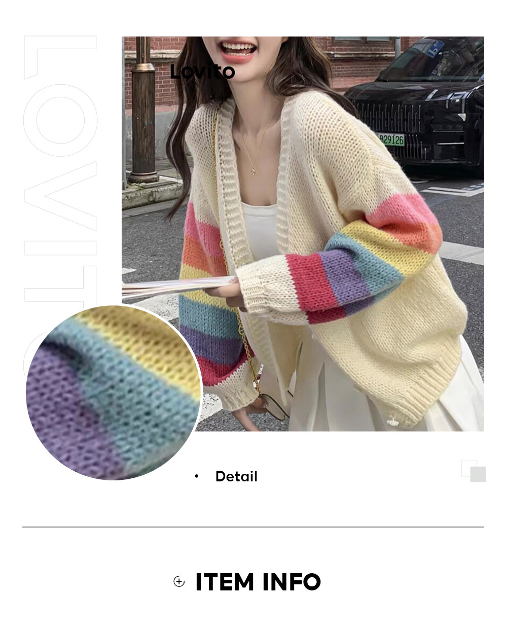 Lovito Casual Cardigans Colorblock Summer/Spring Cardigans for Women ...