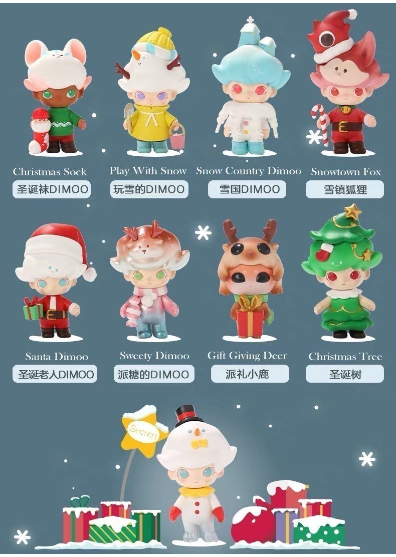 Original Pop Mart Dimoo 2019 Christmas Series Blind Box Model Toy Gift ...