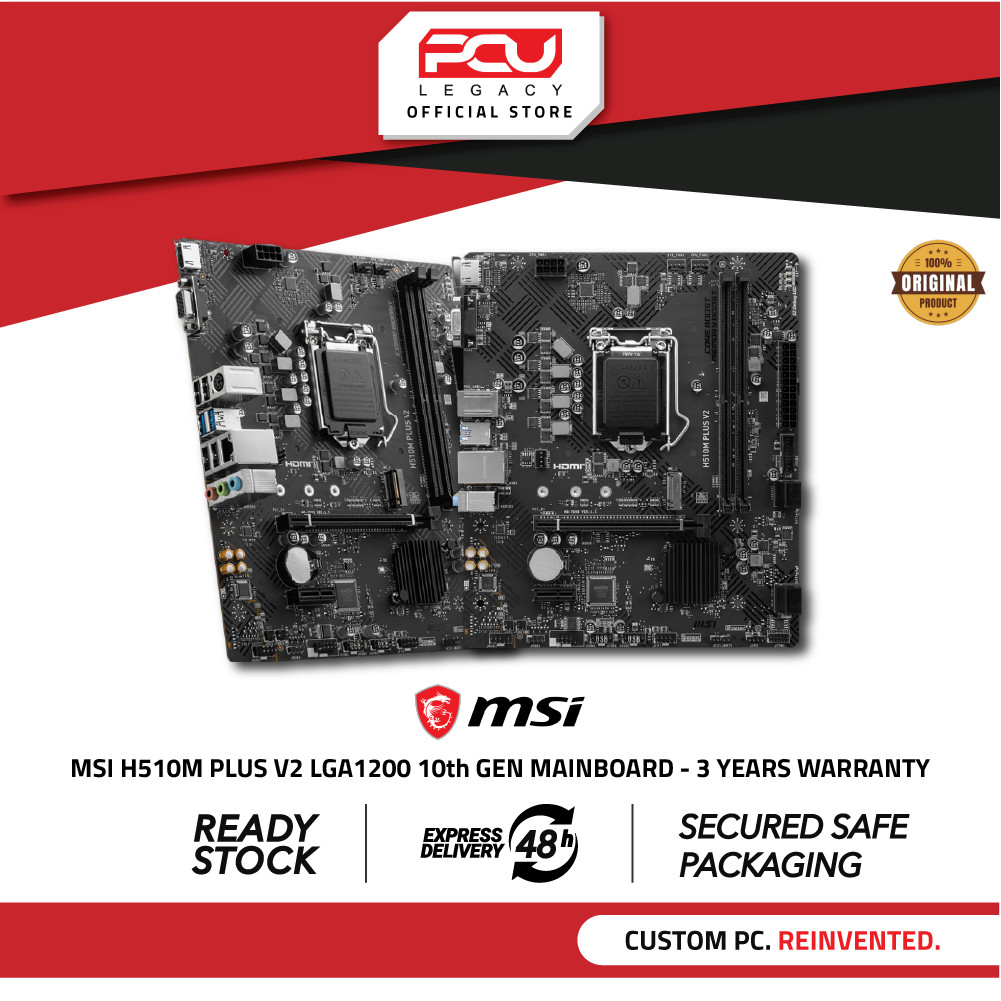 MSI H510M PLUS V2 LGA1200 MAINBOARD GEN10 ONLY - 3 Years Warranty | Shopee Malaysia