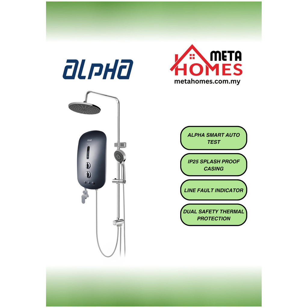 Alpha 3.8kW 2 Liters/minute Instant Shower Heater (Rain Shower - Metal ...