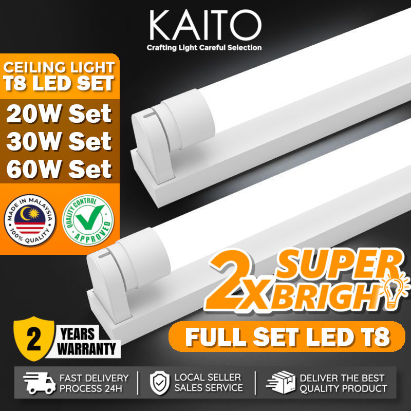 【COMPLETE SET】 LED T8 Tube Light Lampu LED Panjang Lampu Kalimantang LED Light Tube Siling Lampu ...