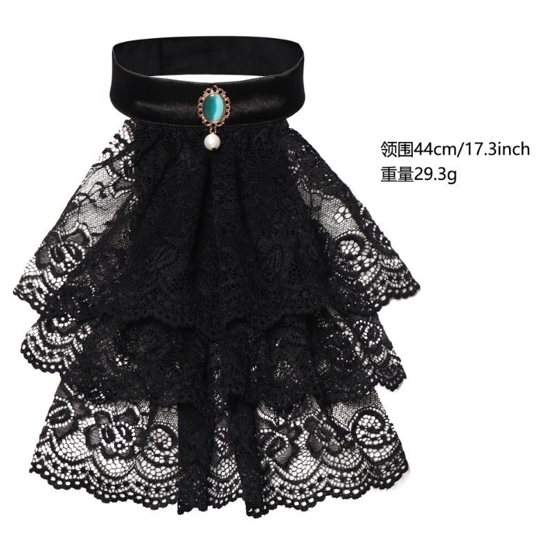 Men Women Victorian Neck Collar Medieval Bosom Shirt Lace Jabot Tie ...