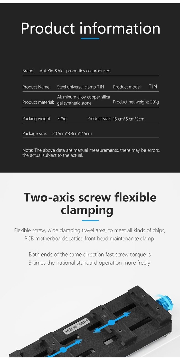 MaAnt T1 Steel Universal Fixture for Mobile Phone Main Board Repair PCB Holder NAND CPU IC Chip ...