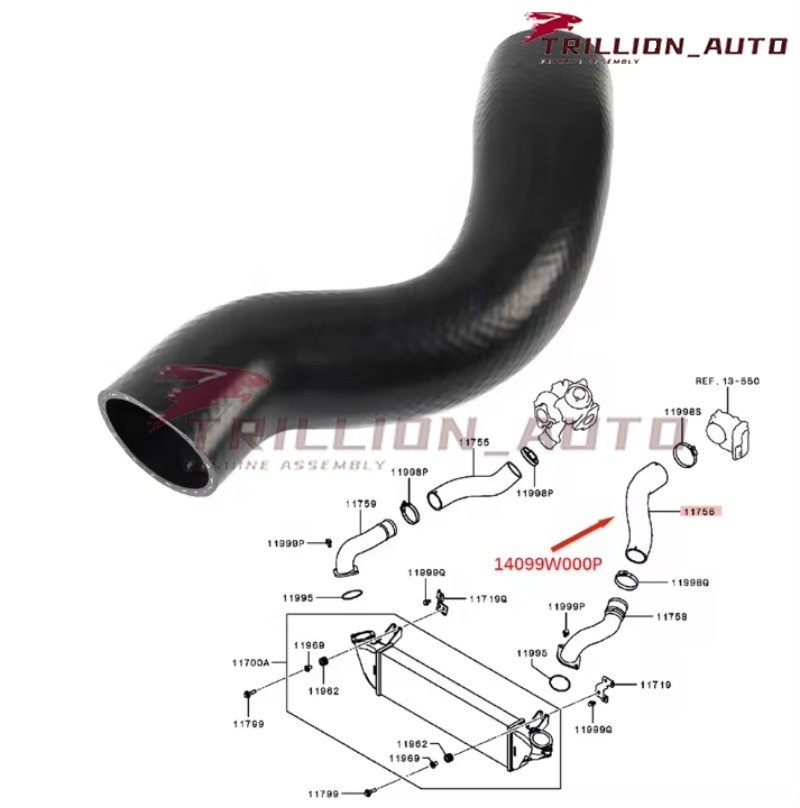 (2016-2021) MONTERO TURBO HOSE (2019-2021) L200 TRITON TURBO HOSE ...