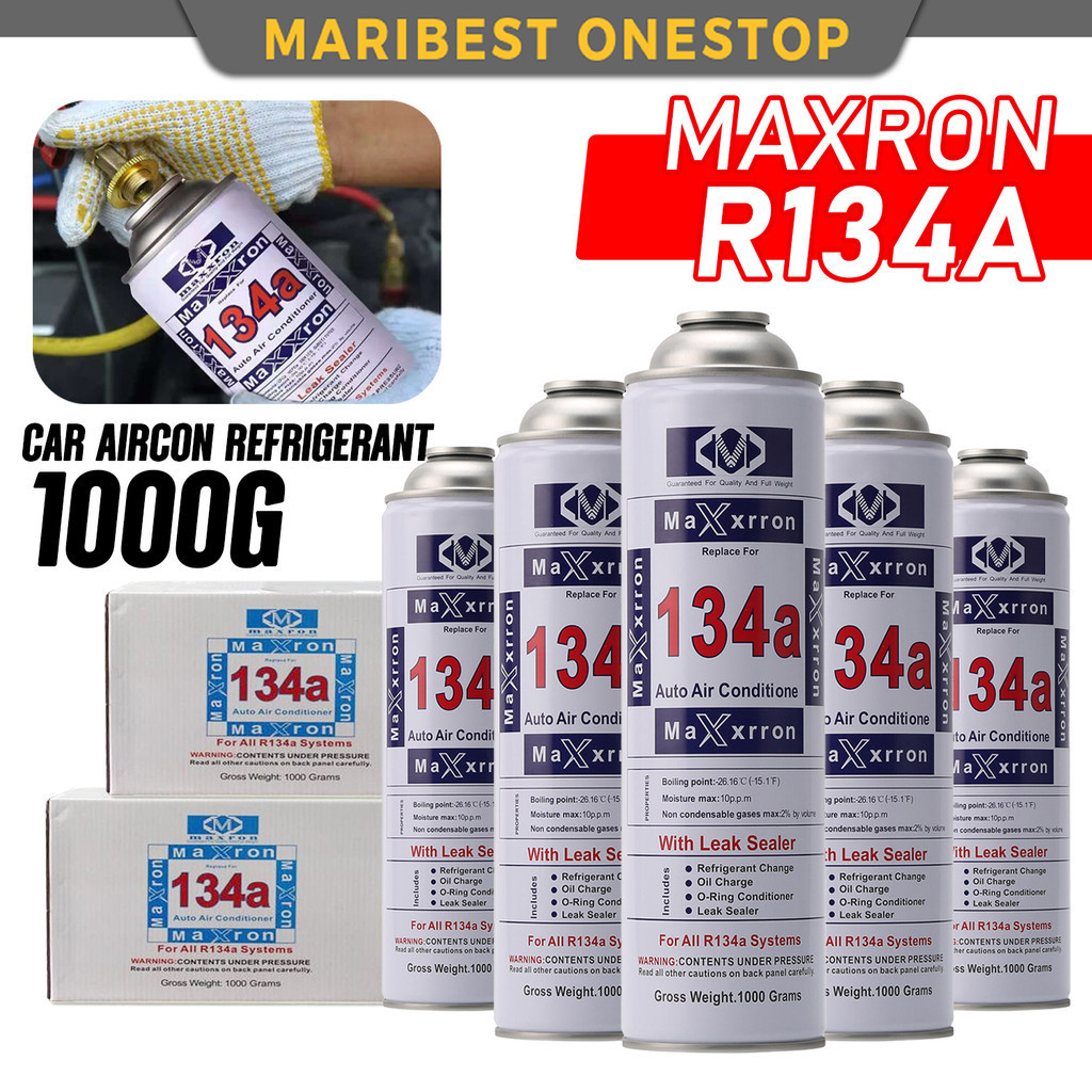 1000g MAXRON R-134A Car Air Conditioning Refrigerant Aircond Kereta ...