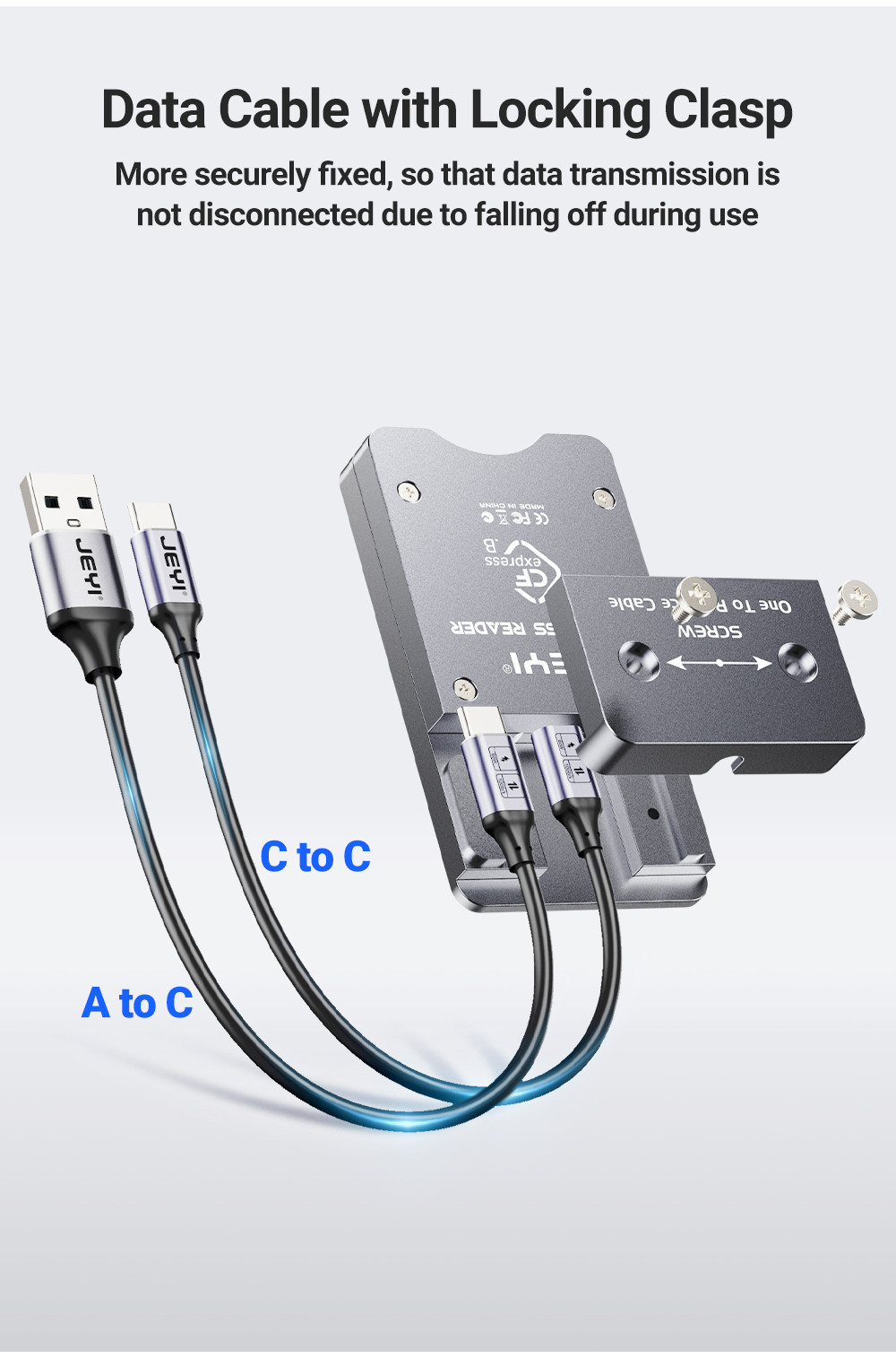 JEYI CFexpress Card Reader, USB 3.2 Gen2 10Gbps CFE Type B Reader ...