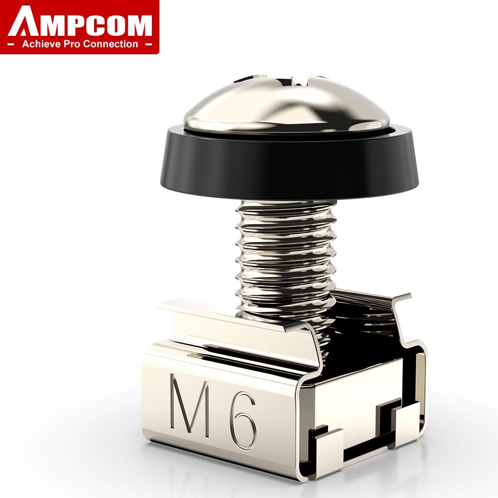 AMPCOM M6 x 16mm Rack Mount Cage Nuts, Screws And Washers For Rack ...