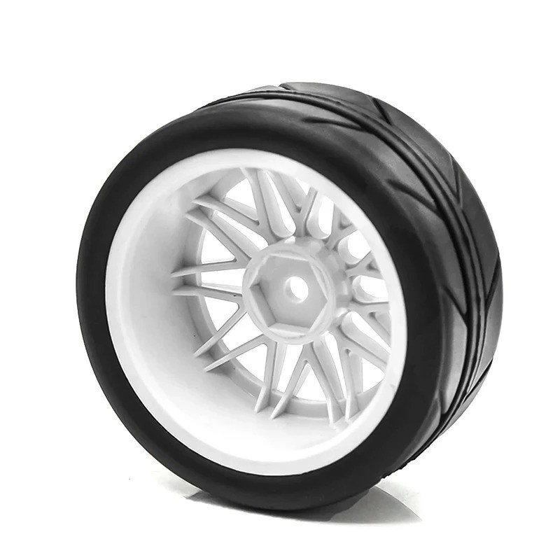 4pcs 65mm Rubber Tire Wheel Tyre 12mm Hex for Tamiya TT01 TT01E TT02 ...