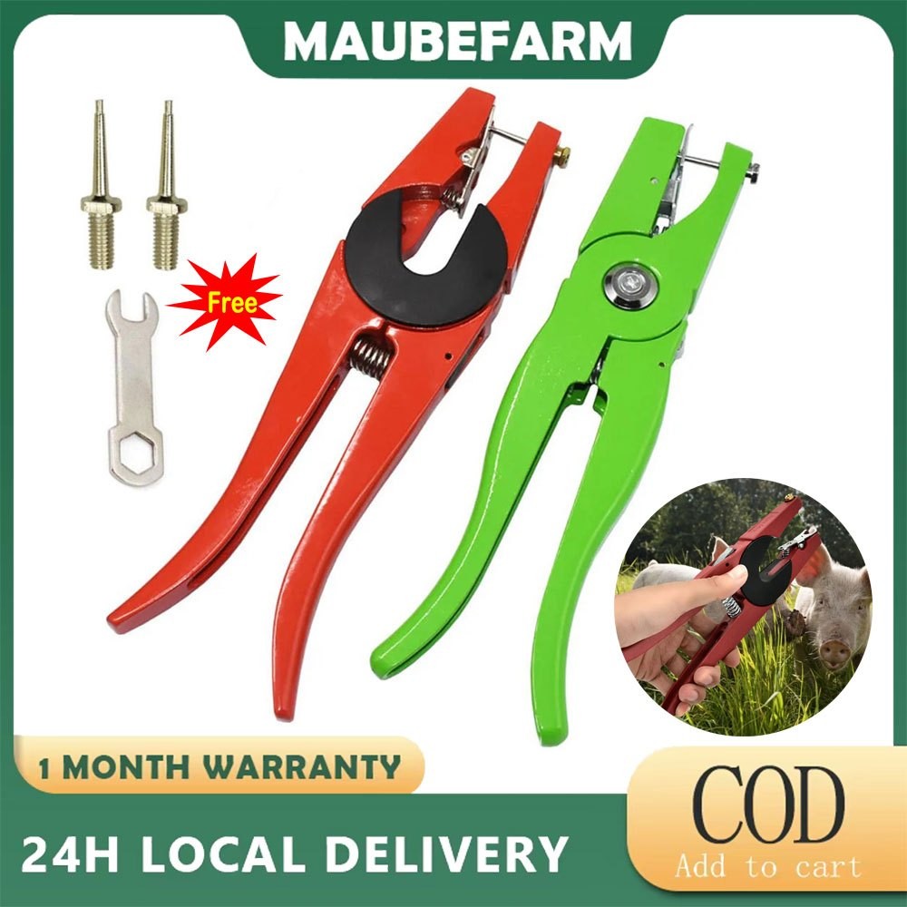 1 Set Pig Ear Tag Pliers Animal Livestock Tag Applicator Plier with Pin ...