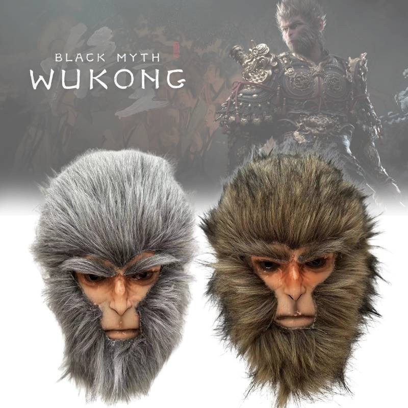 Myth Black Vibrant Wukong Mask Realistic Sun Wukong Character Accessory ...