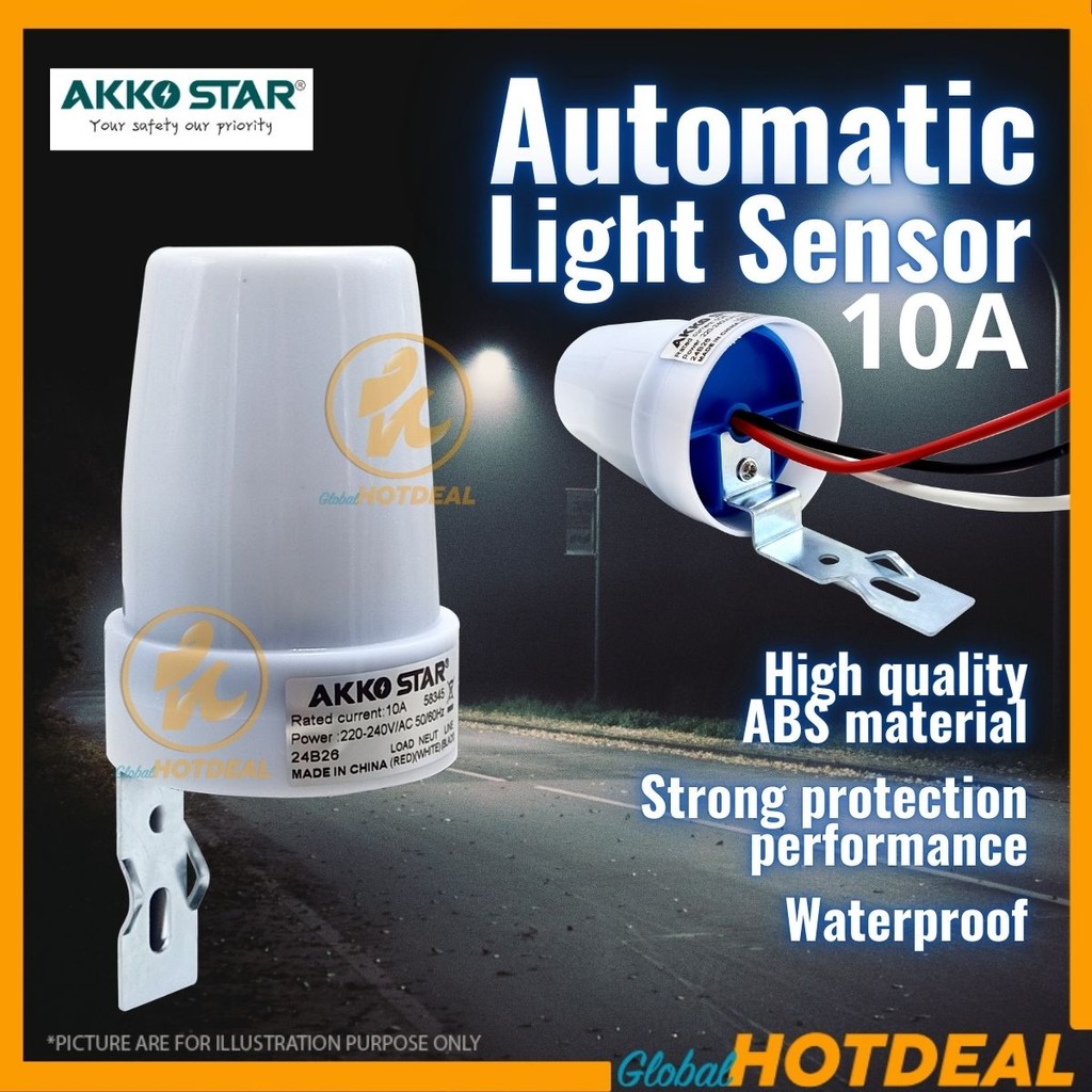 AKKO STAR 10A Light Photoswitch Sensor Switch Light Control Senso ...