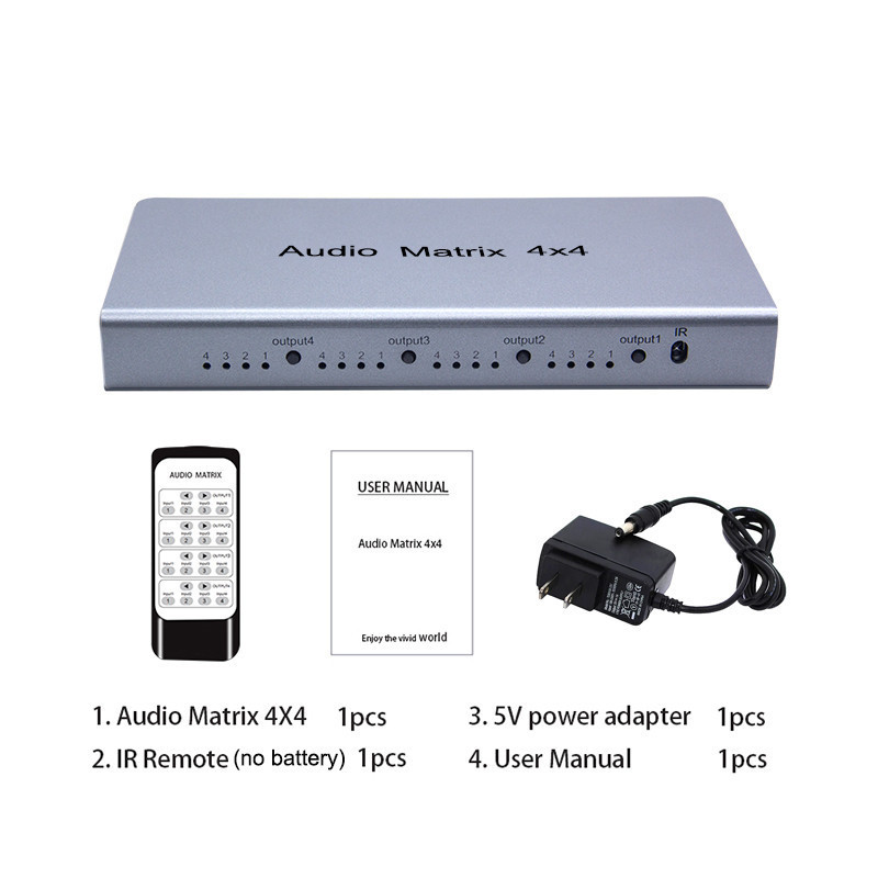 Audio Matrix 4x4 Audio Switcher Splitter SPDIF / TOSLINK Digital ...
