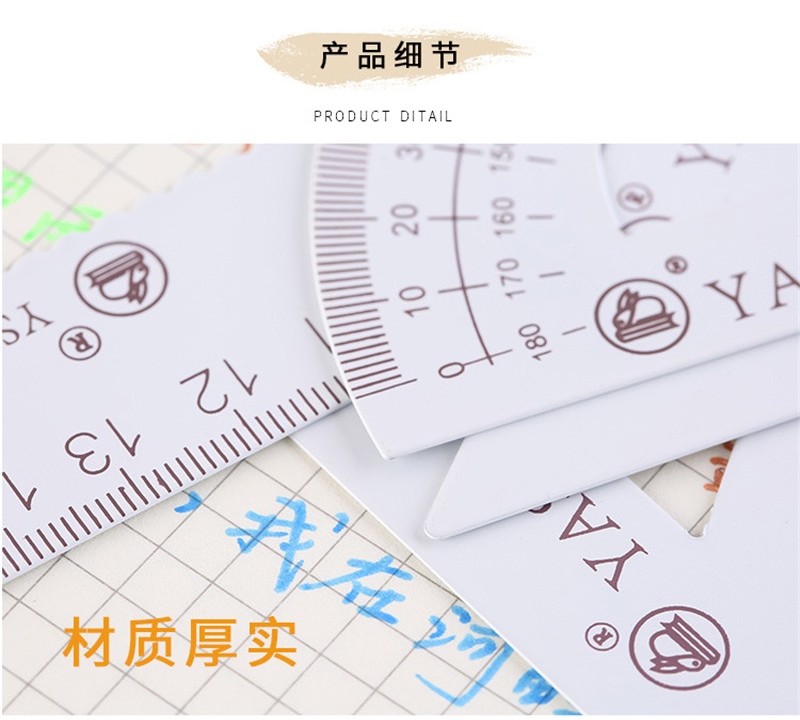 4Pcs/Set Geometry Sets Metal Ruler Triangle Ruler Protractor with Box ...