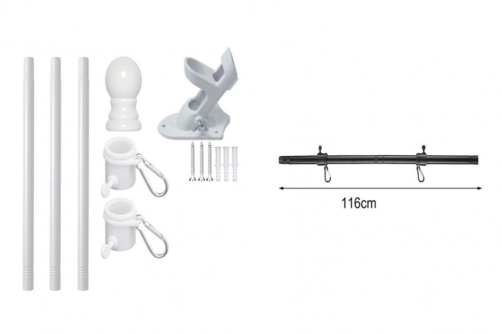 [SH] Universal 2 Hitch Flagpole Versatile Flag Display Solution Metal Truck Flag Pole Mount Kit ...