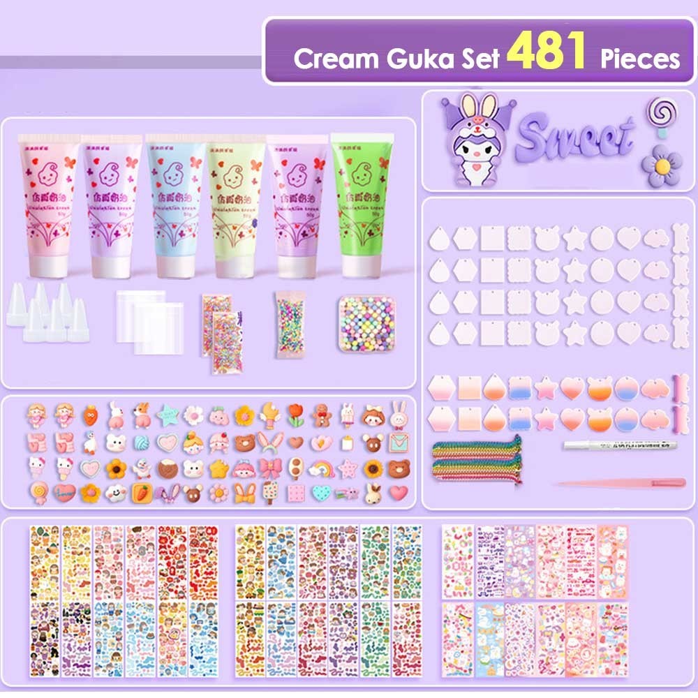481 Piece Set of Guka Stickers Butter Glue Guka Set Children's Girls ...