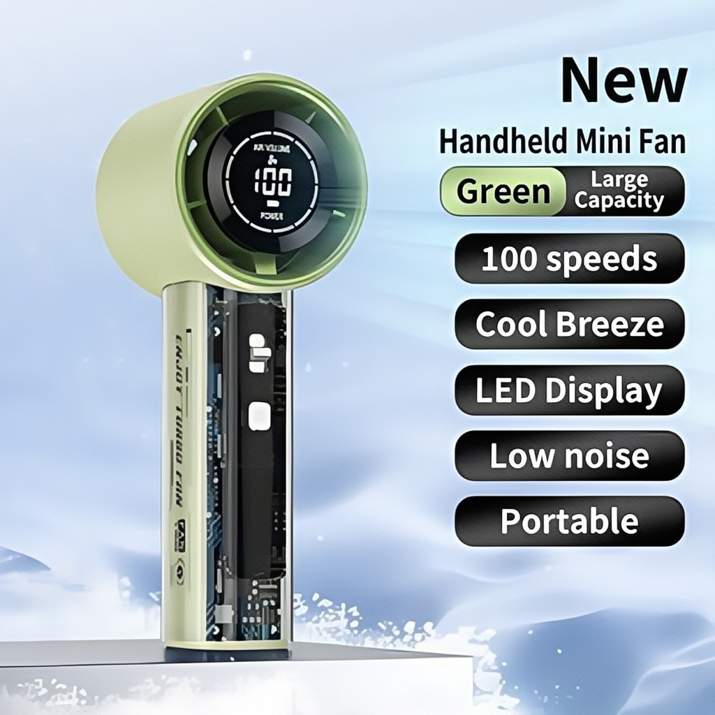 NEW【100 Speed】Rechargeable Mini Small Fan 100-Wind-Speeds Handheld ...