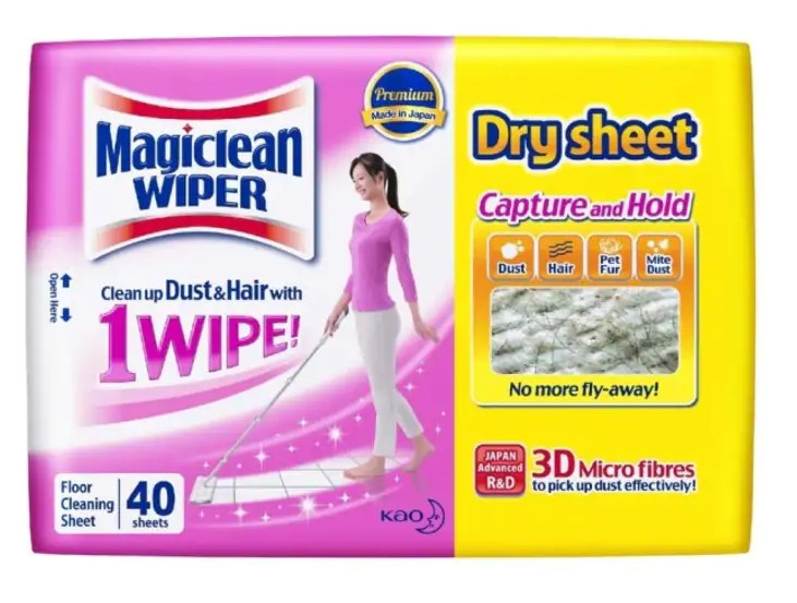 Kao Magiclean Wiper Mop Stick Magic Clean Refill Dry Sheet Wet Sheet ...