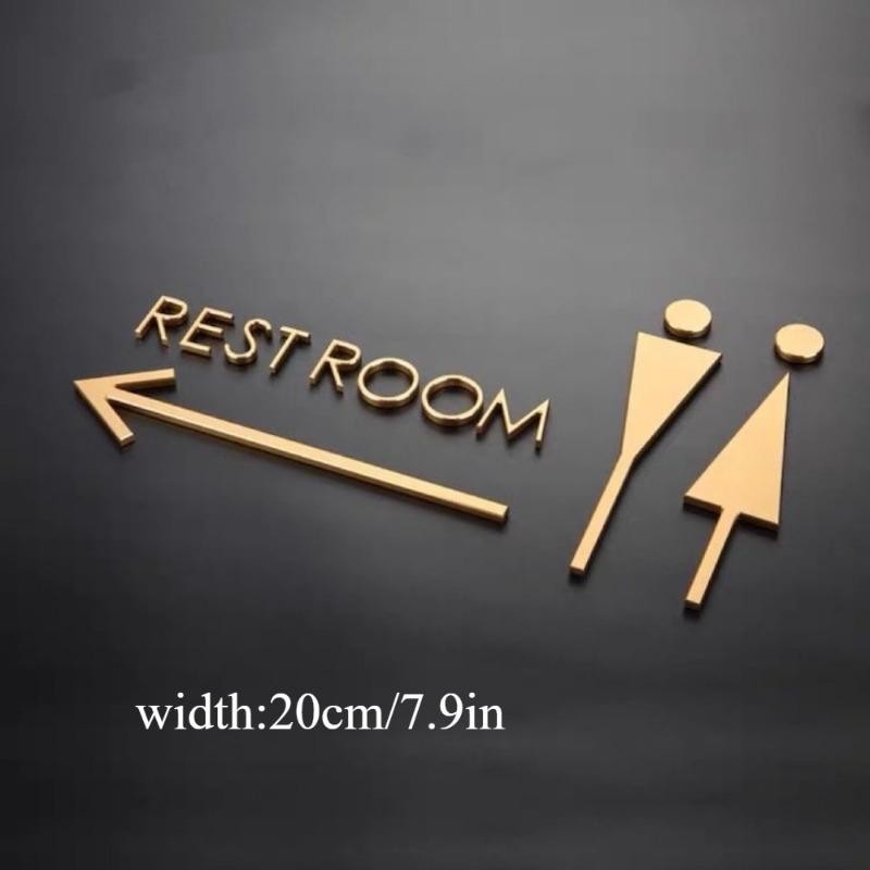 Elegant Acrylic Bathroom Sign – Modern & Customizable Toilet Door ...