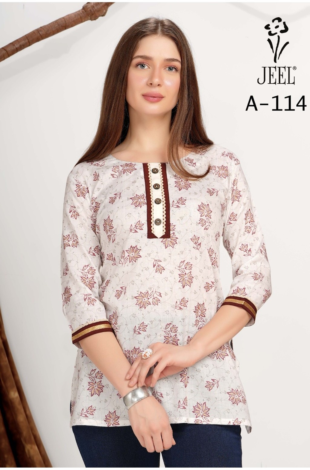 JEEL Short Kurtis-White Edition for Casual and Office Wear Tops Only A ...