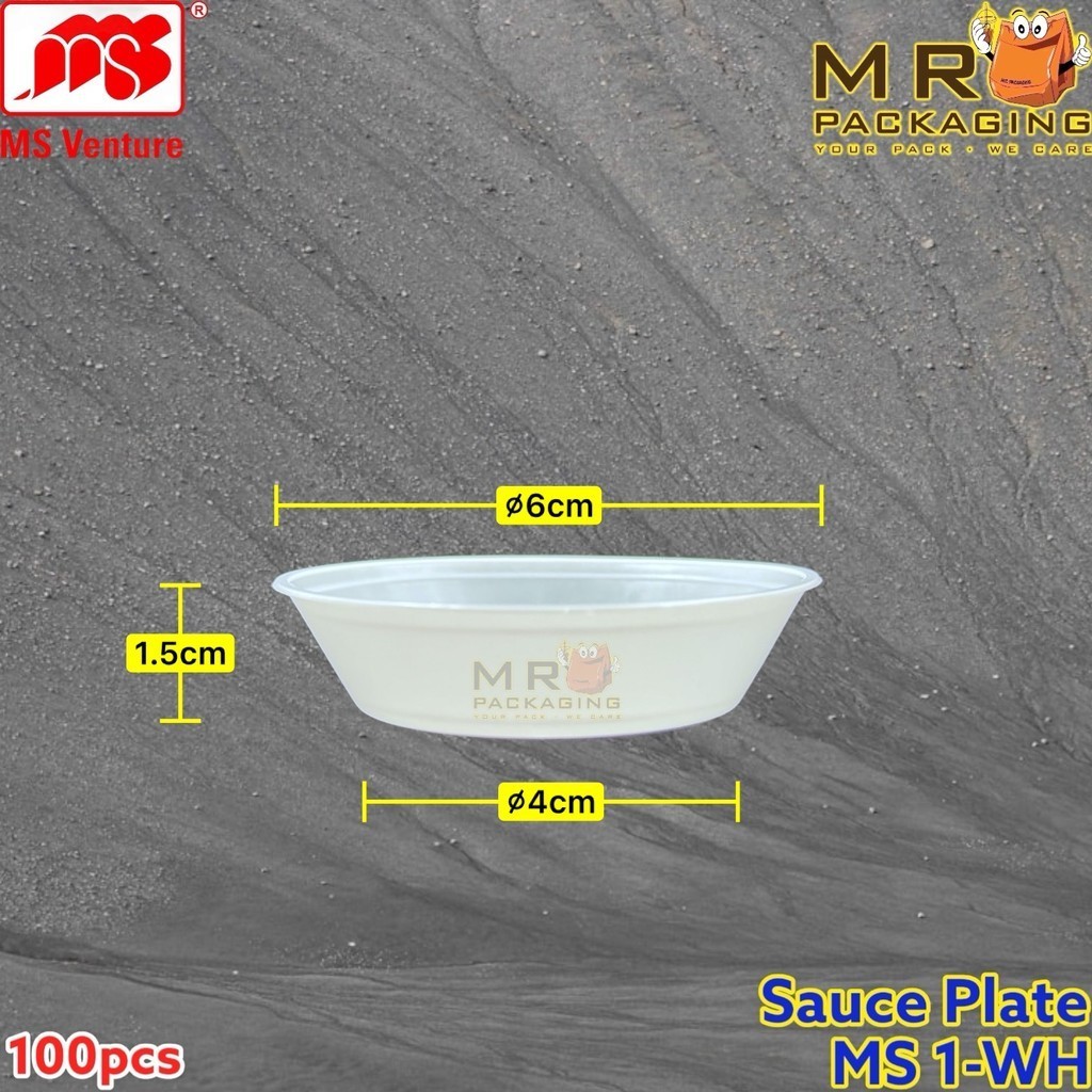 MS Venture MS 1 Sauce Plate [ 100pcs± ] Disposable Chilli Plate PP ...