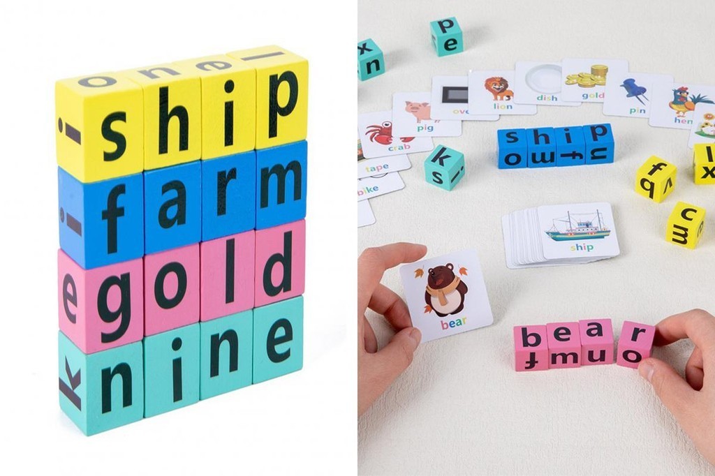 Socandy Early Learning Spelling Game Word Game Wooden Cvc Phonics Flash ...