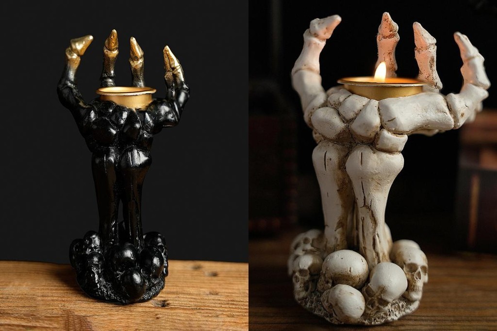 TURT Halloween Candle Holder Ghost Hand Candle Holder Spooky Skeleton ...