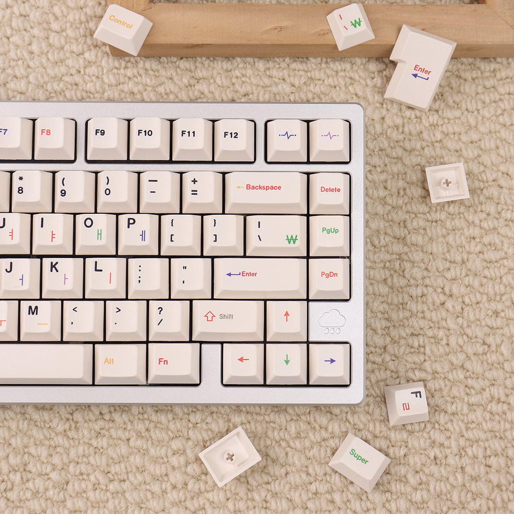 Korean Keycaps BOW Minimalism White/ Milky White Cherry Profile PBT ...