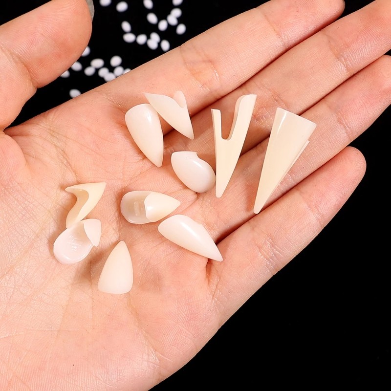 Resin Vampire Teeth Fangs Halloween Props Diy Teeth Plus Glue Teeth ...