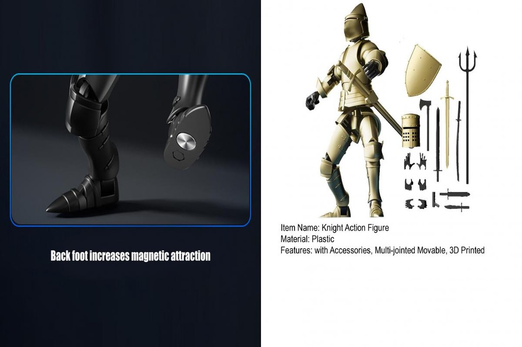 [TY] Knight Toy with Weapon Poseable Knight Figure Medieval Warrior ...