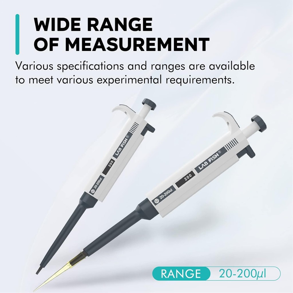 Laboratory Micropipette 20-200ul Capacity Range High Accurate Single Channel Pipettor Manual ...