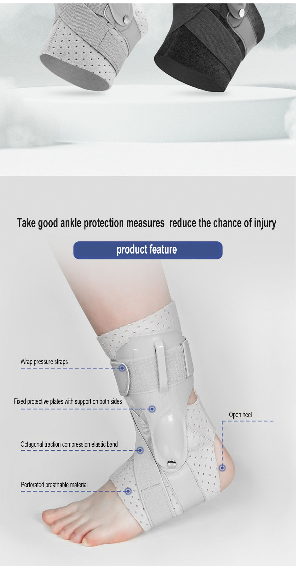 AOLIKES 1PCS Ankle Sprained Support Brace Ankle Splint Stabilizer ...