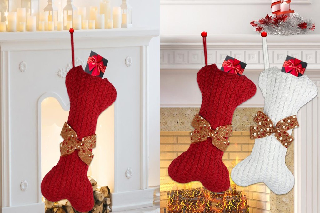 [VM] Bone-shaped Dog Stocking Personalized Dog Christmas Stocking ...