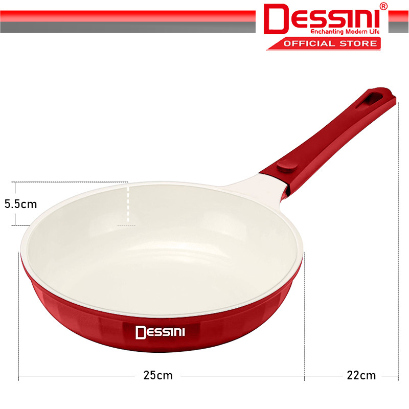DESSINI ITALY RYFP-24 Frying Pan Induction Aluminium Non Stick Fry ...