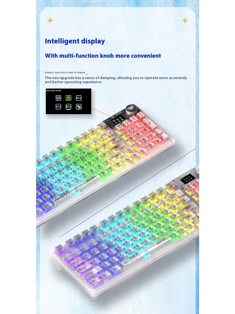 AULA F98 Pro Mechanical Keyboard 3-mode Wireless Bluetooth Hot-swap E-sports Customized ...