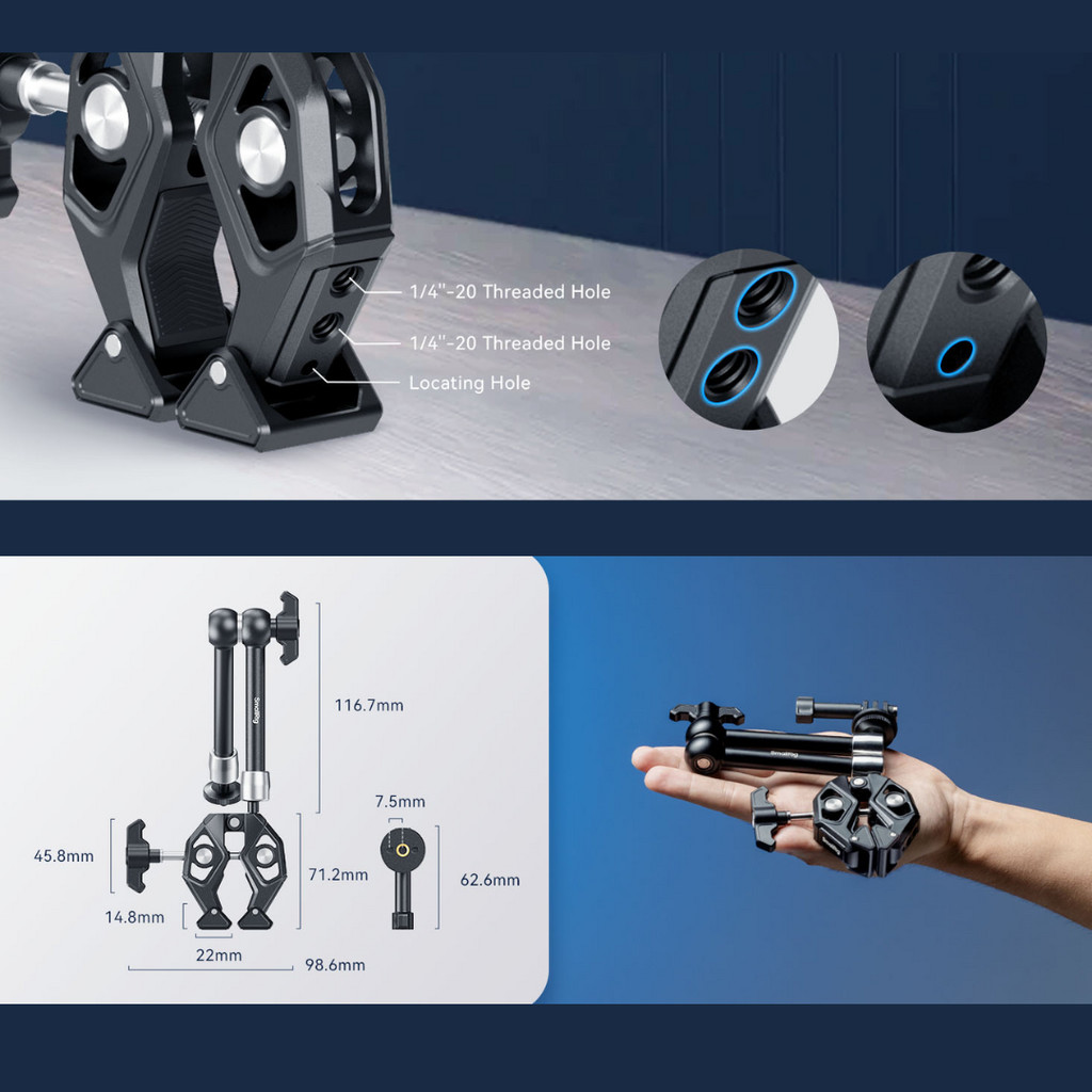 SmallRig Magic Arm Clamp Set Camera Mount Articulated Friction Arm with ...
