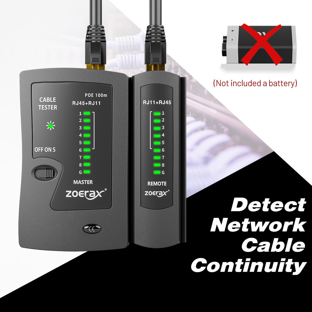 ZoeRax Network Ethernet Cable Tester for LAN RJ45 Cat5 Cat5e Cat6 Cat6a ...