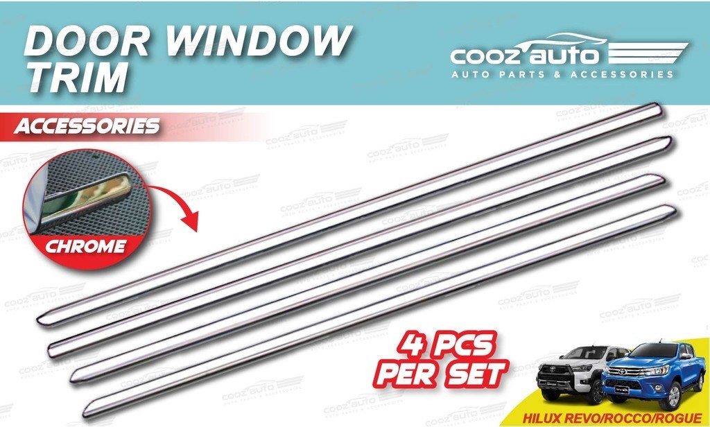 Toyota Hilux Revo Rocco Rogue Car Window Trim Chrome Lining / Door Belt ...