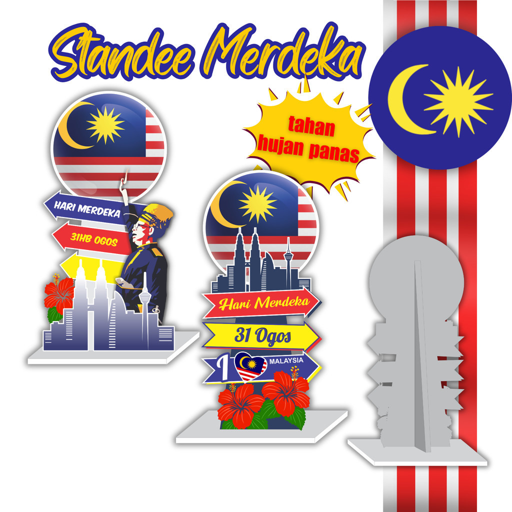 Merdeka standee modern decoration dekorasi papan berdiri hari Merdeka ...