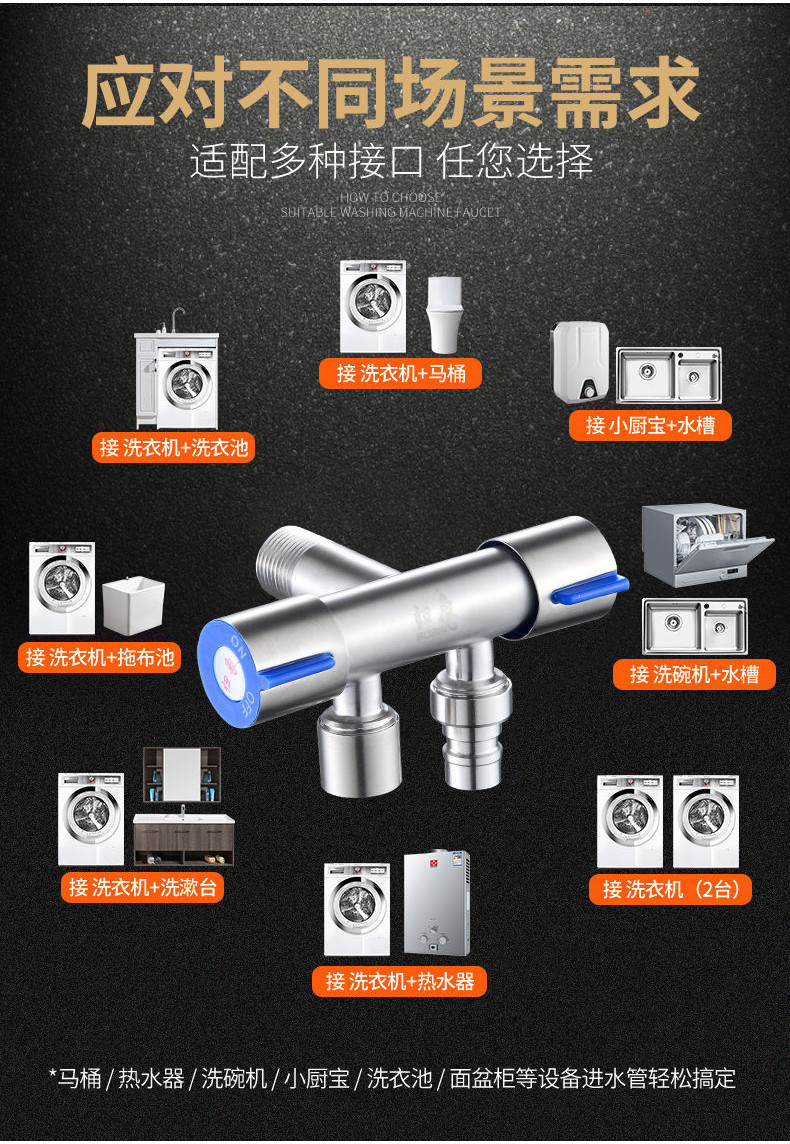 [Limited Time Special Offer]304Angle Valve Tee One Divided into Two ...