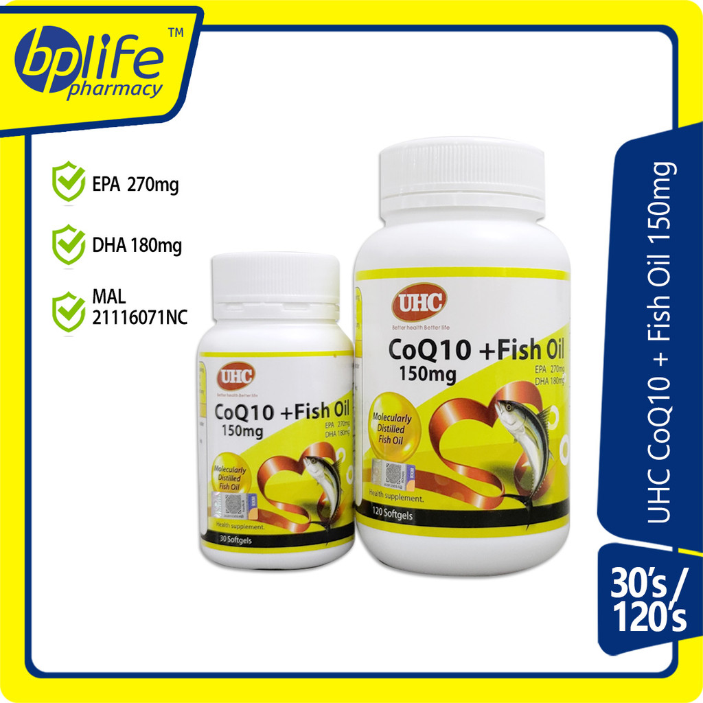 UHC CoQ10 + Fish Oil 150mg 30s / 120s | Shopee Malaysia