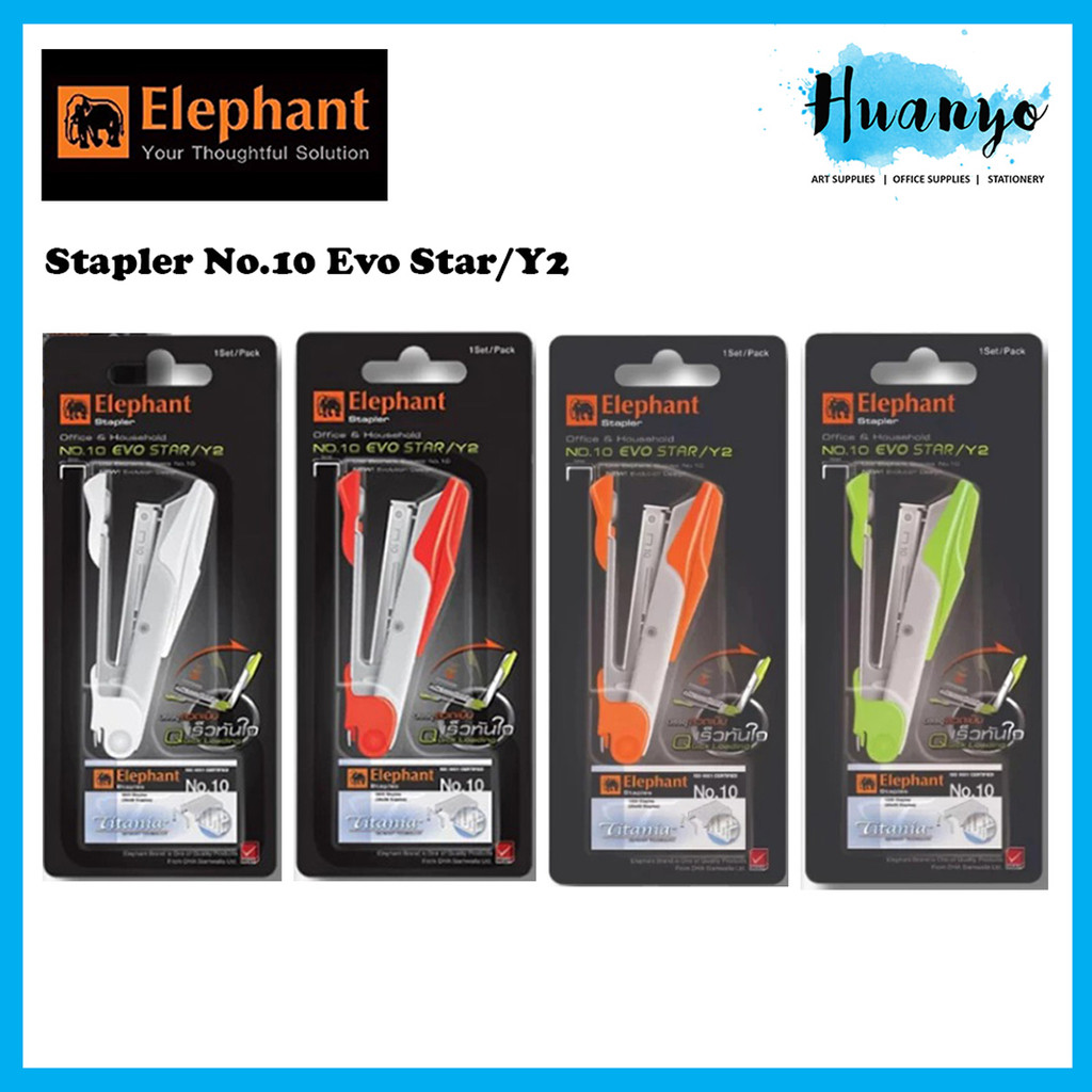 Elephant Stapler No.10 Evo Star/Y2 Set (Random Colour) | Shopee Malaysia