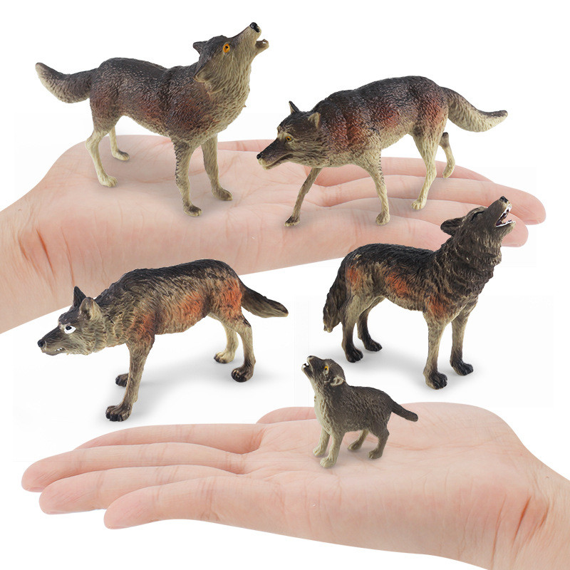 Captivating Pvc Detailed Wolf Model Toy For Children Featuring Howling ...