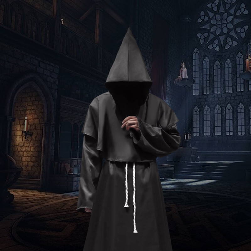 Medieval Monk Costume Reverend cos Costume Halloween Death Robe cosplay ...