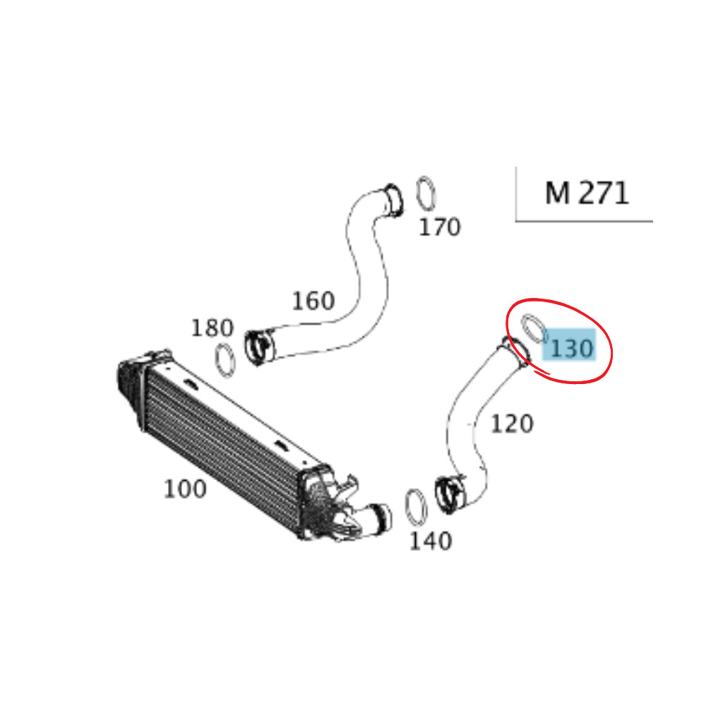 Mercedes Benz ELring [HC50 BLACK MEDIUM] INTER COOLER HOSE SEAL RING ...