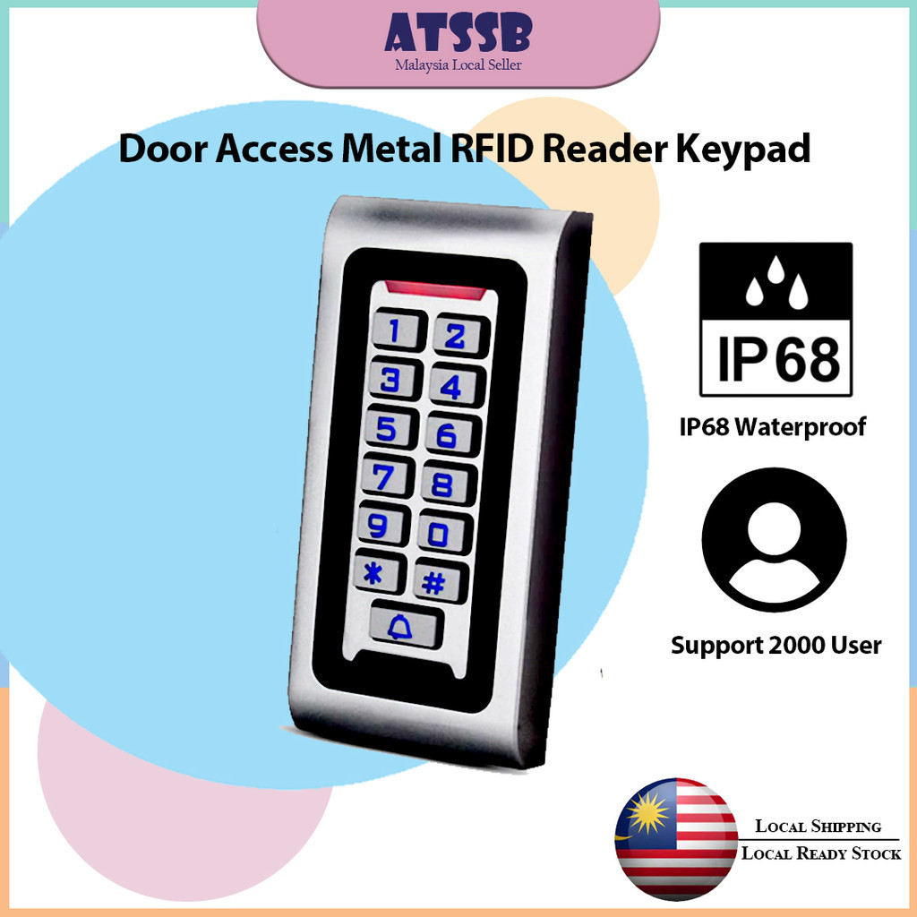 ATSSB Door Access RFID Access Control Keypad Metal Card Reader 125KHz ...