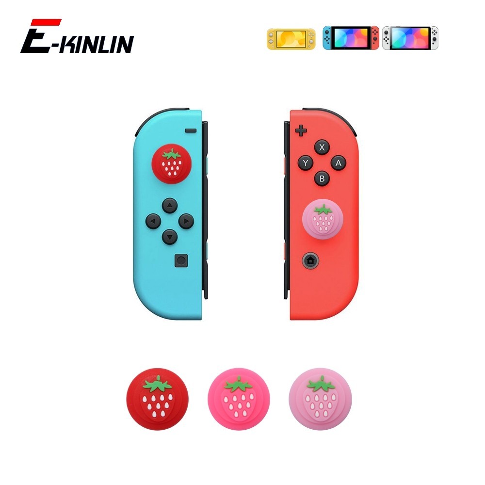 2pcs Strawberry Thumb Stick Grip Cap Joystick Cover Controller ...